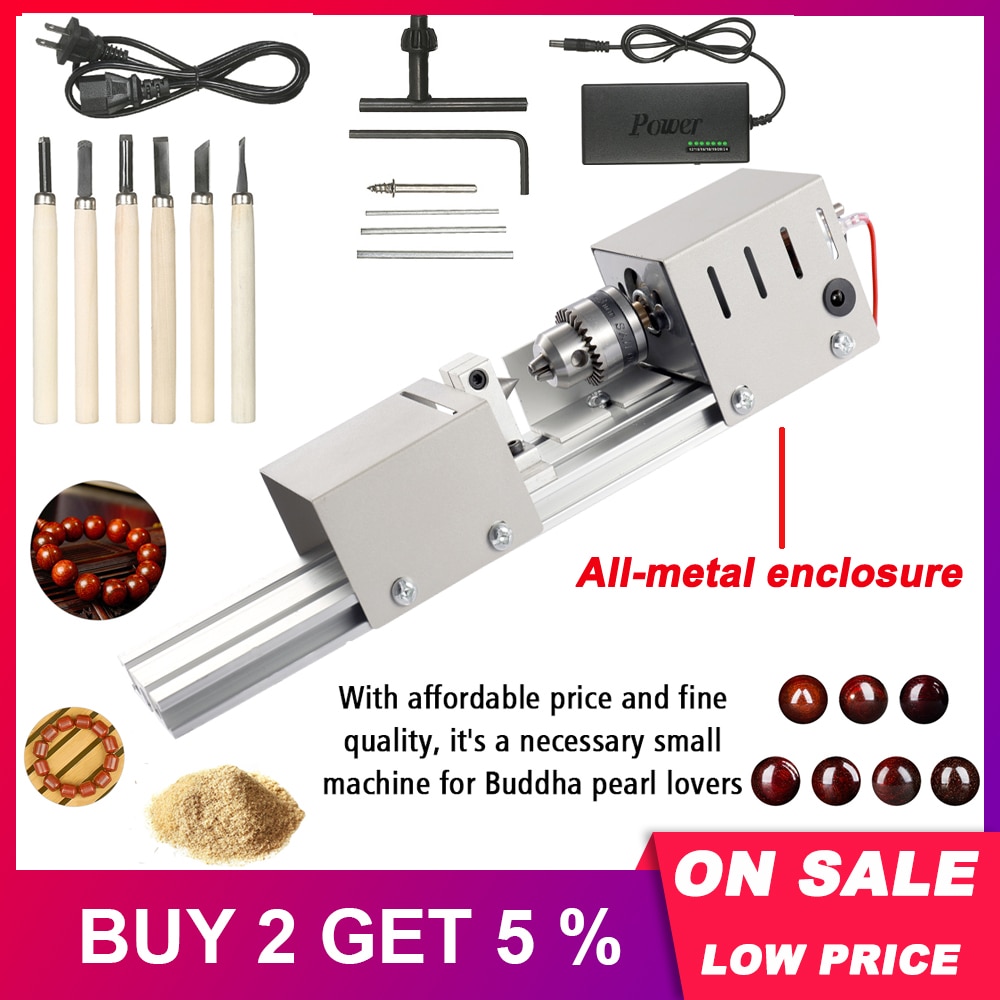 Dc12-24v 96w mini draaibank kralen machine torno m... – Grandado