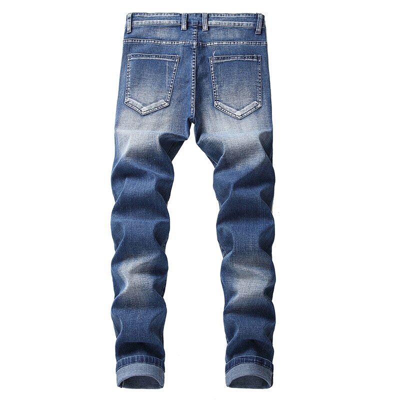 Sokotoo Mens Holes Patchwork Biker Jeans For Moto Grandado 2909