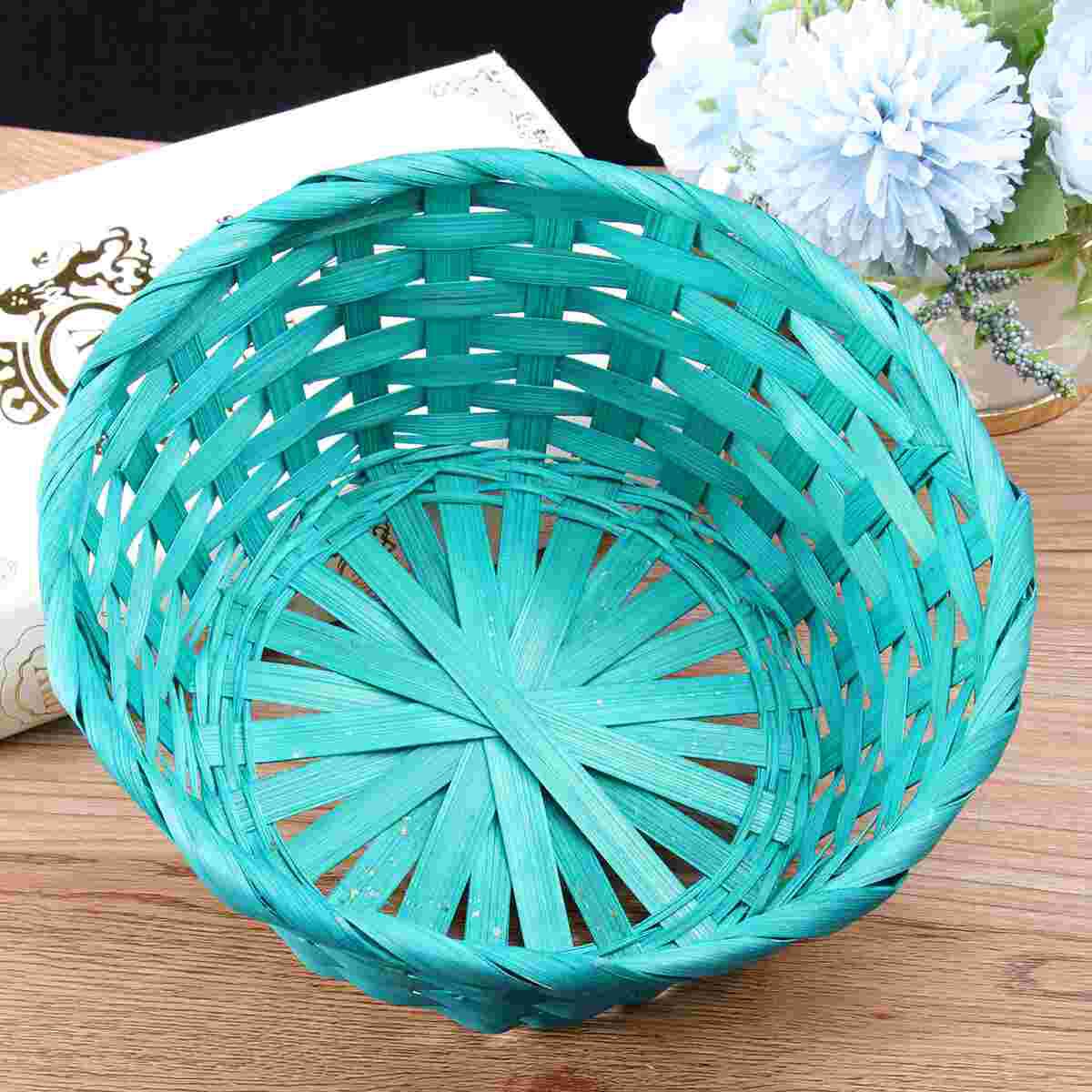 Bamboo Woven Basket Easter Prop Oval Basket Snacks... – Grandado