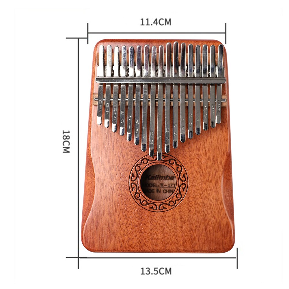 17 Keys Mahogany Wood Kalimba Percussion Musical I... – Vicedeal