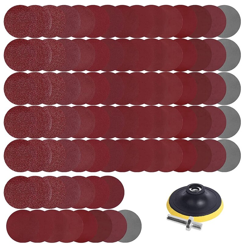92Pc 3.8 Inch Sanding Disc With Backing Pads Kit S... – Vicedeal