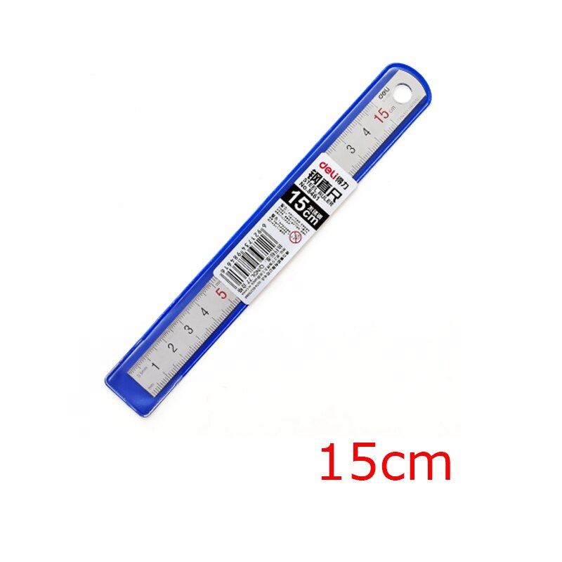 Deli Steel Metal Ruler Silver 15/20/30cm Stainless... – Grandado