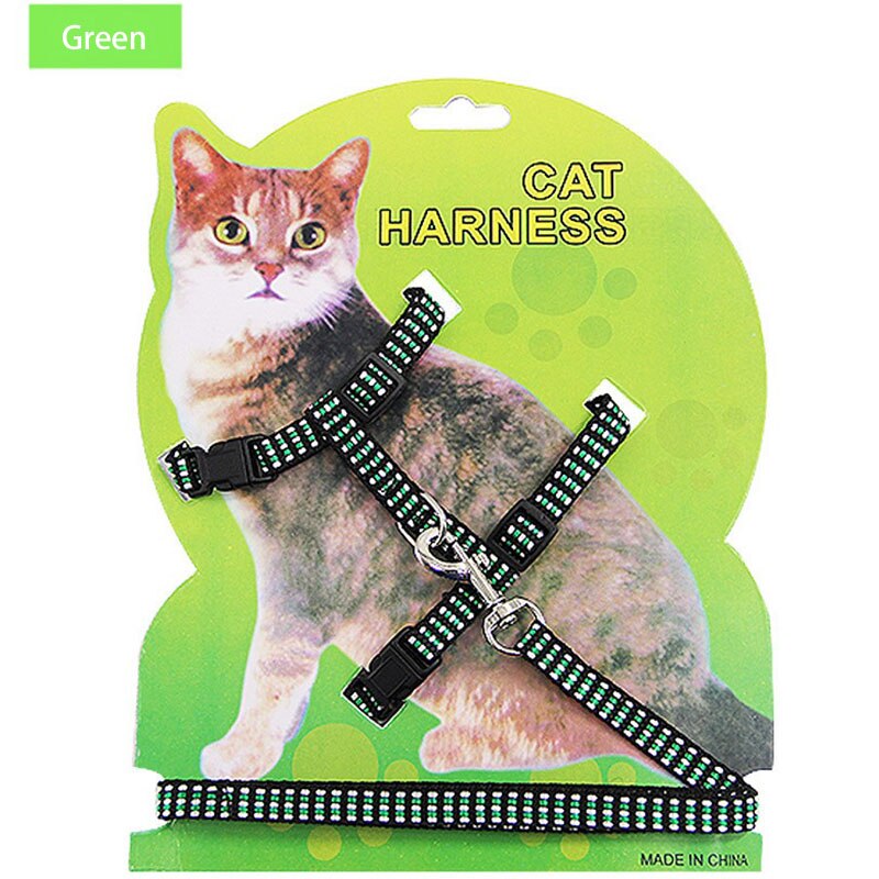Nylon Cat Harness Leash Collar For Pet Cats Adjust... – Grandado
