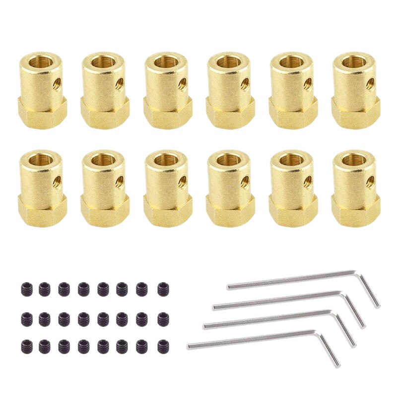 12 Pcs 6mm Flexible Coupling Coupler Connector Hex... – Grandado