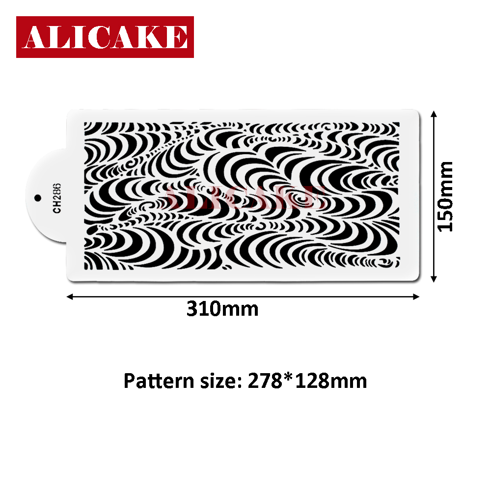 Cake Stencil Template Ripple Shape Pattern Wedding... – Vicedeal