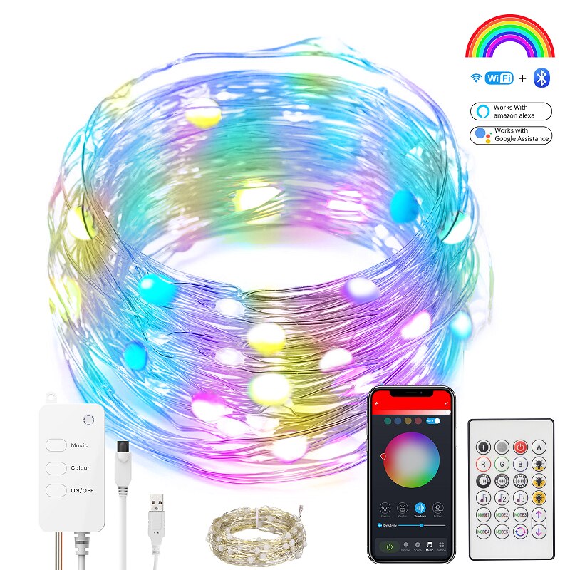 5M/10M/20M LED Fairy Lights WiFi/Bluetooth Smart R... – Vicedeal