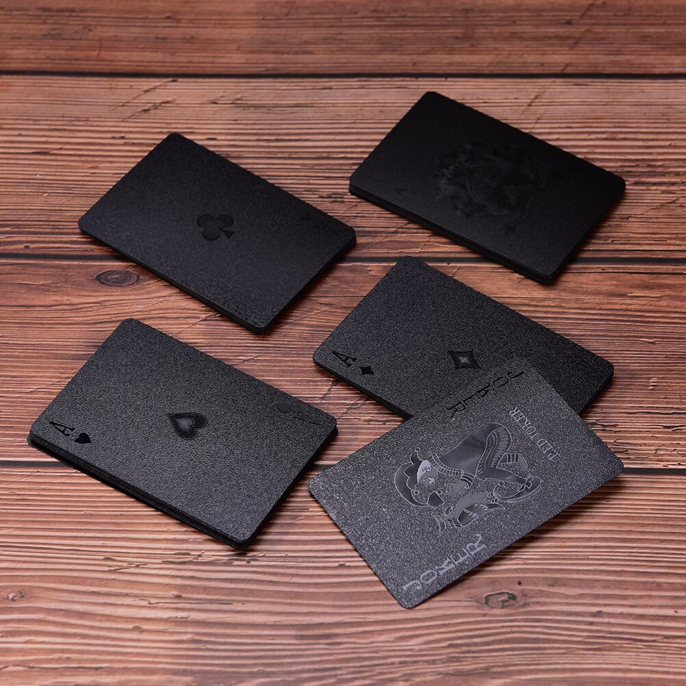 Waterproof Black Playing Cards Plastic Cards Colle... – Grandado