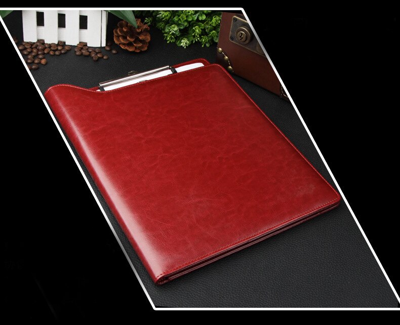 A4 Red Leather Password Document Bag Manager File ... – Vicedeal