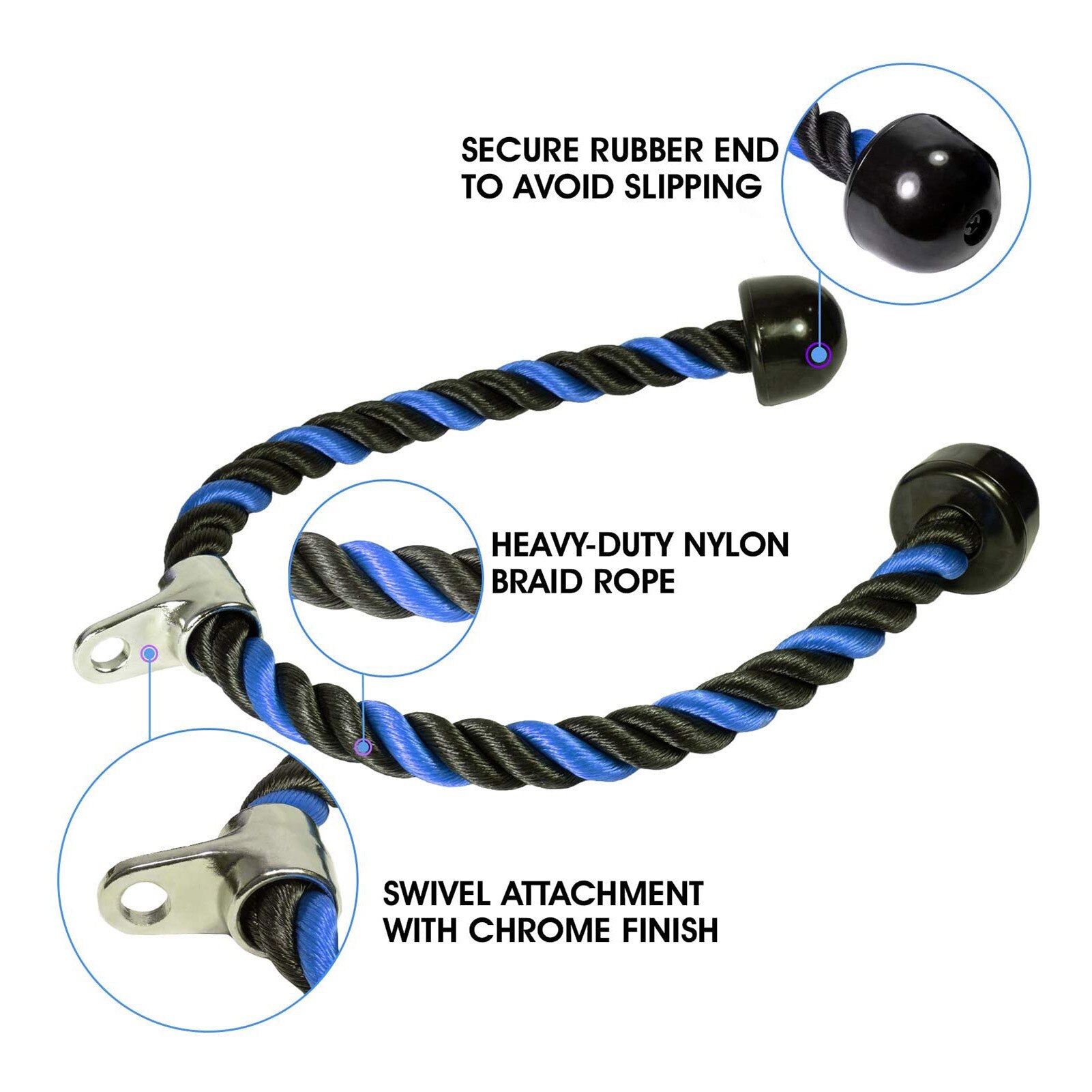 Tricep Rope Push Pull Down Cord Fitness Body Build... – Grandado Tricep Rope Push Pull Down Cord Fitness Body Build... – Grandado