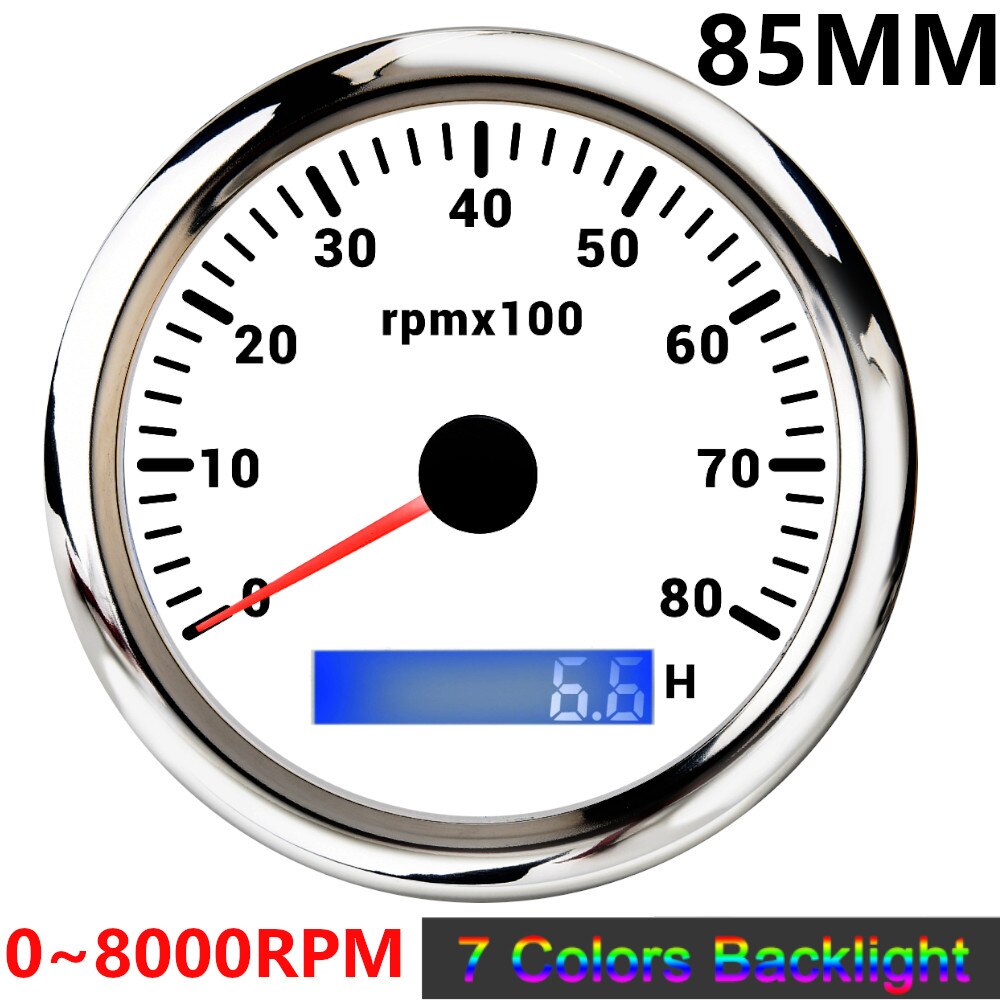85mm Tachometer 3000 6000 8000 RPM Tacho Mit 7 Far... – Grandado