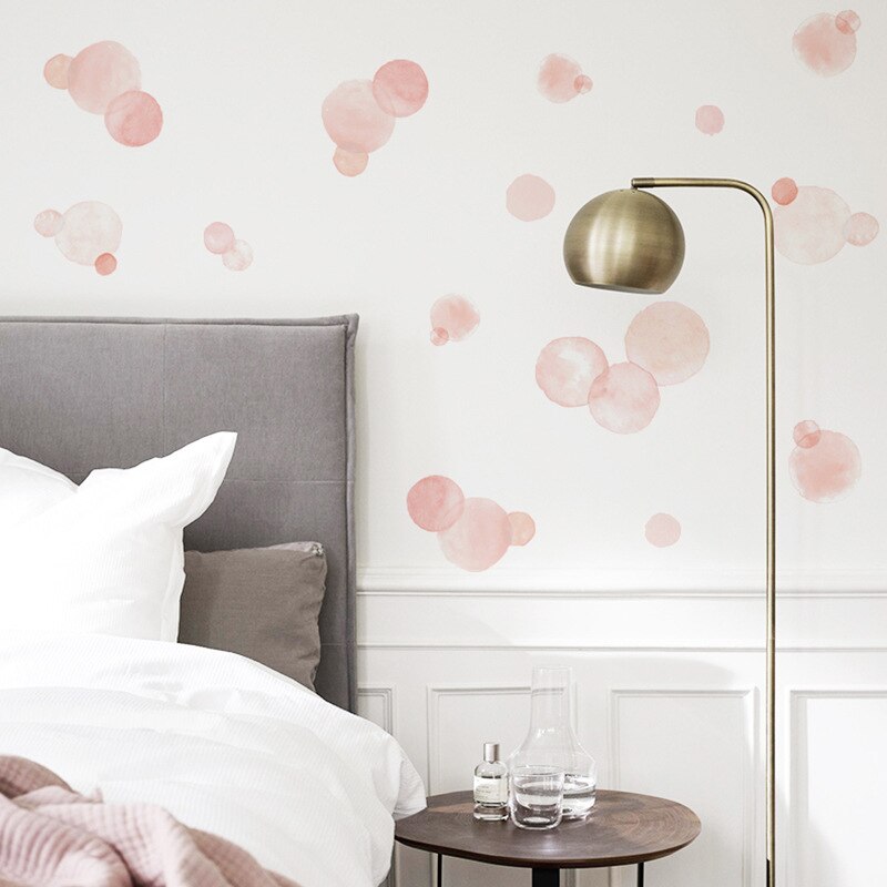Watercolor Pink Polka Dot Wall Sticker Home Childr... – Vicedeal