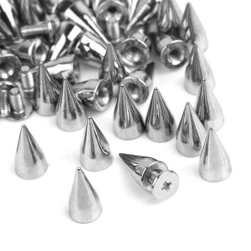 50 Stuks 9.5 Mm Silver Metal Cone Studs Rivet Bull... – Grandado