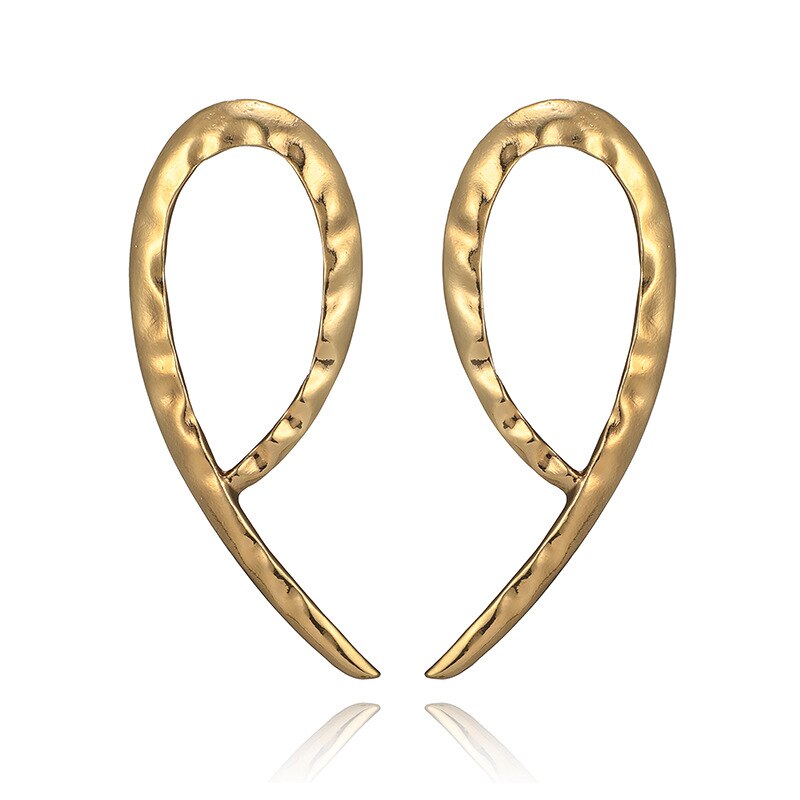 Punk Gold Color Metal Curved Earring for Women Exa... – Grandado