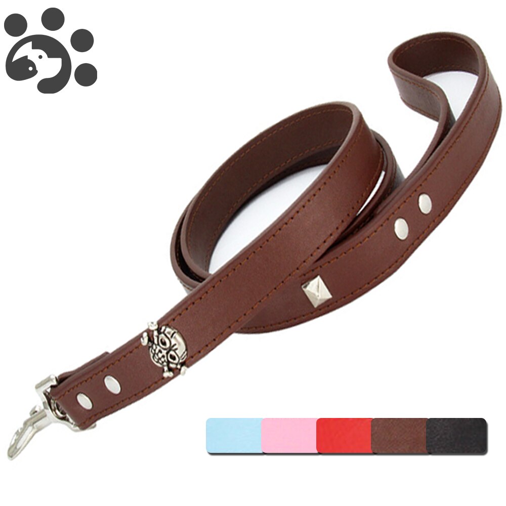 Leather Dog Leash Pet Dogs Leashes 5 Colors Solid ... – Vicedeal