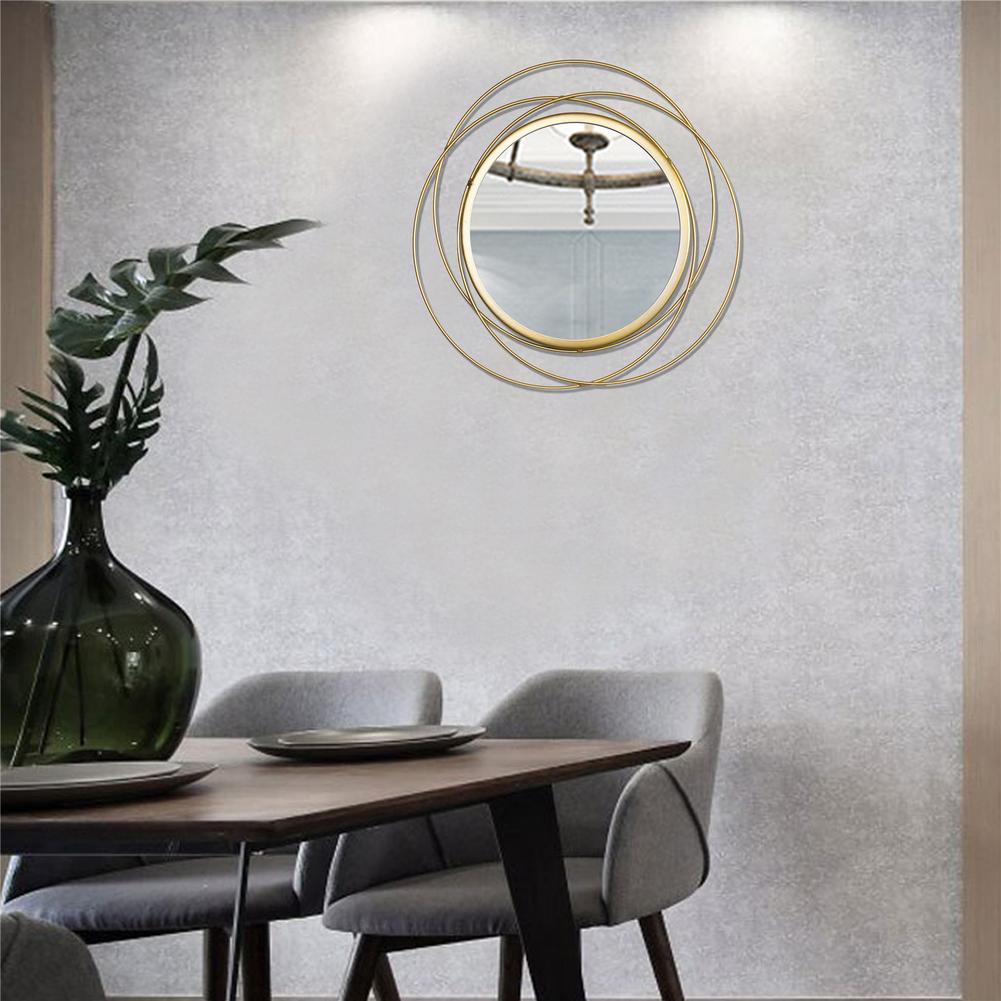 Golden geometric round wall hanging wall mirror li... – Grandado