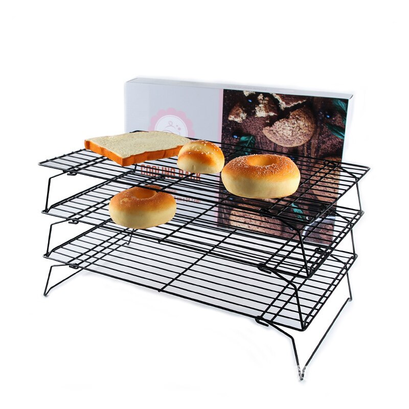 3 Layers Stackable Wire Grid Rack Pizza BreadBiscu... – Grandado