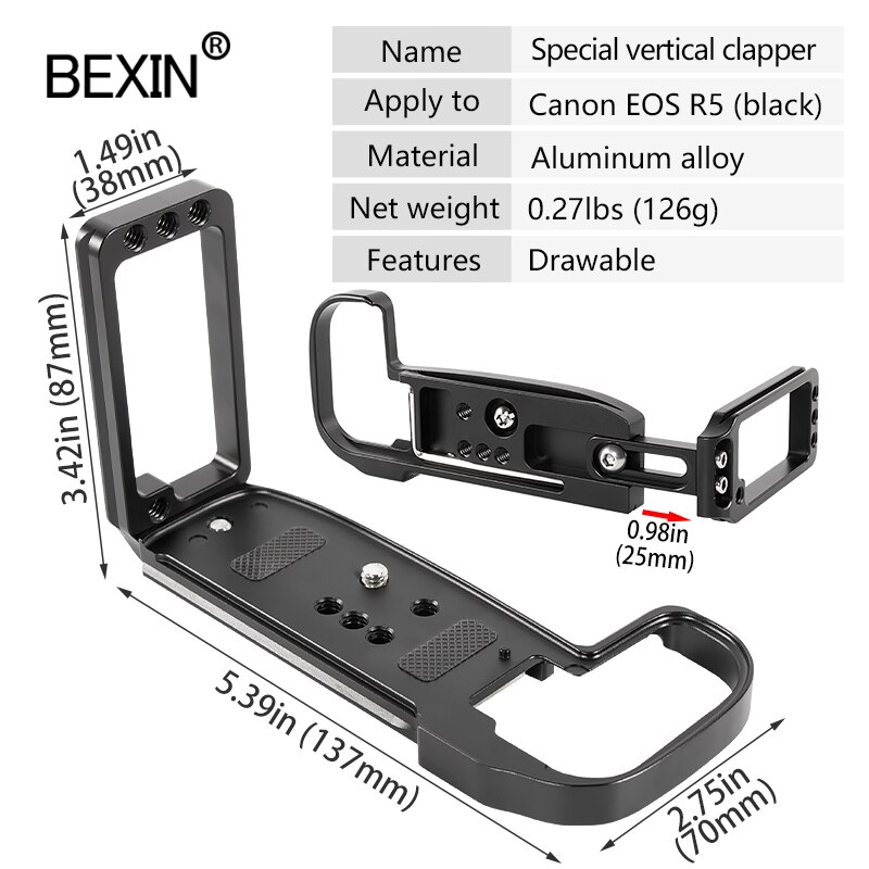 BEXIN Vertical Shot R5/R6-B L Plate Dslr Camera Qu... – Grandado