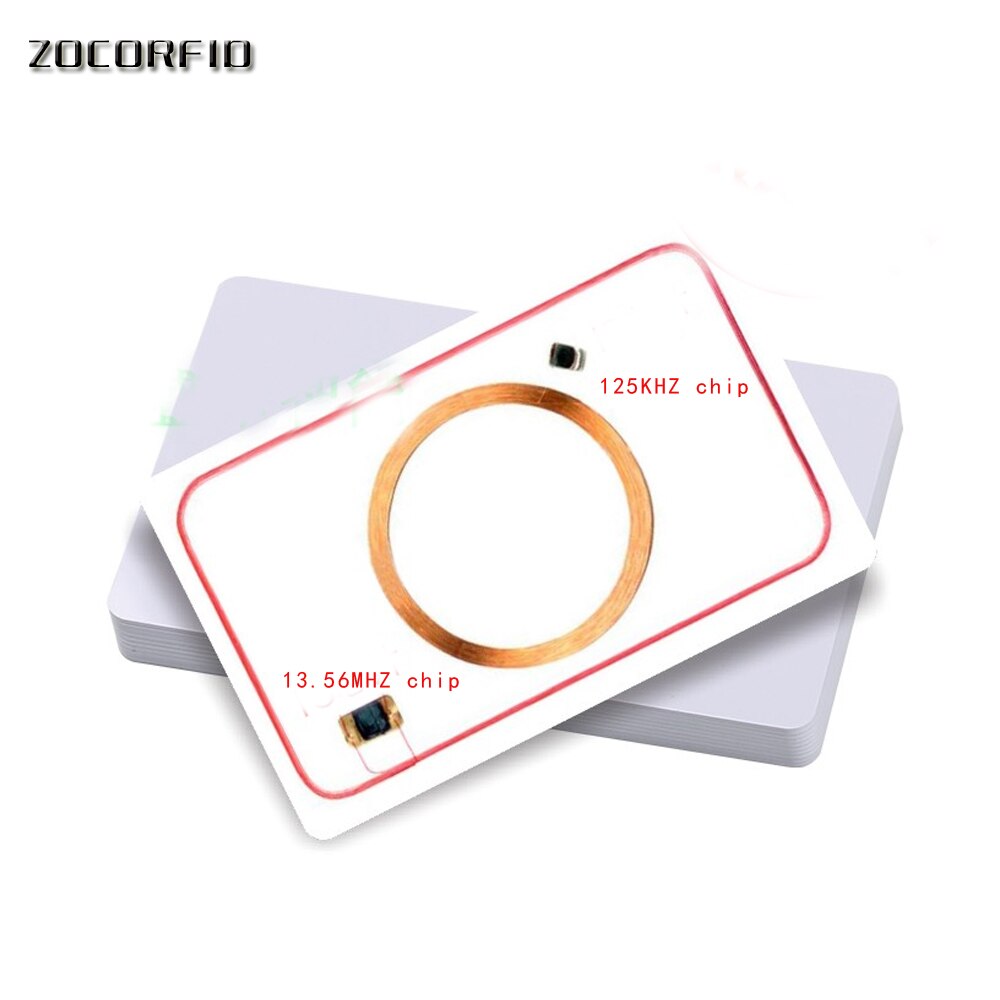 10 pçs/lote Dual Chip RFID Freqüência 13.56Mhz 1K ... – Grandado