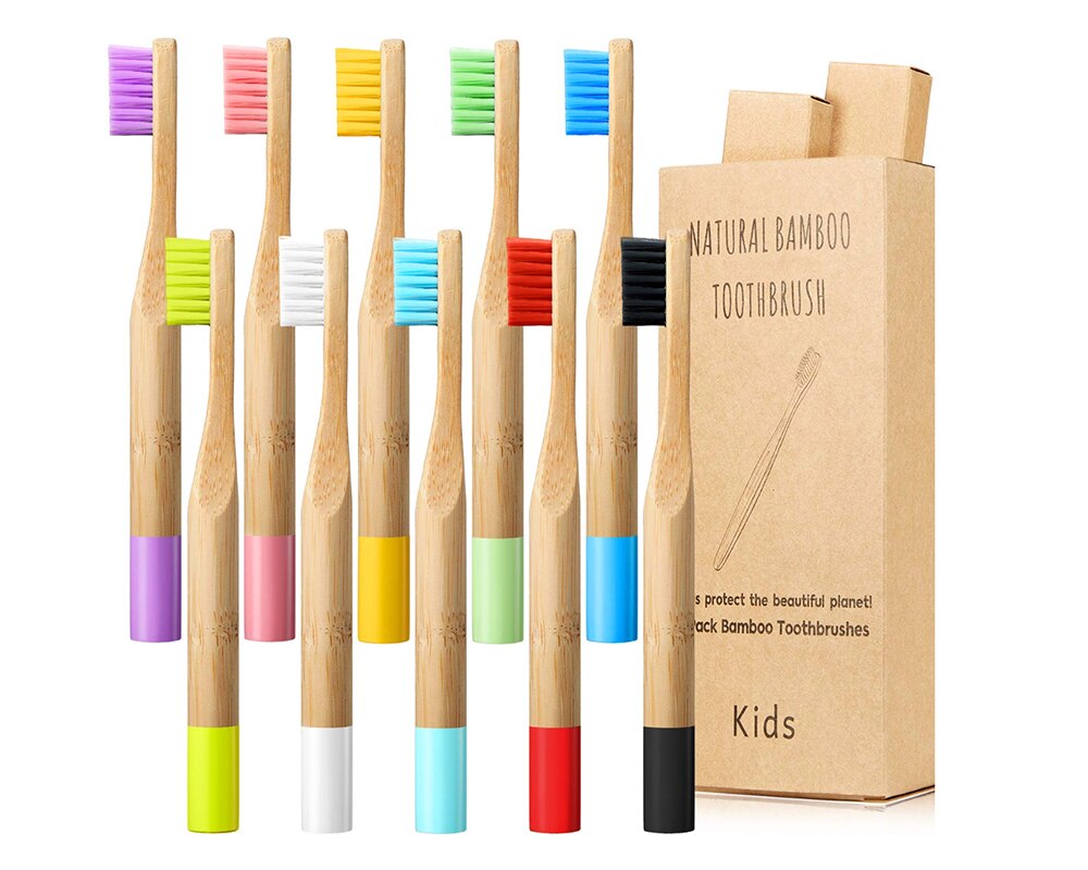Barns bambu tandborste mjuk borste bambu fiber trä... – Grandado