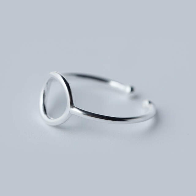 925 Sterling Silver Jewelry Simple Big Circle Ring... – Grandado