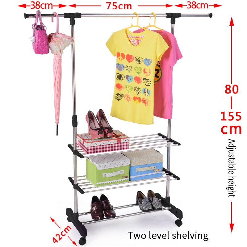 Relief stainless steel double pole drying rack Flo... – Vicedeal