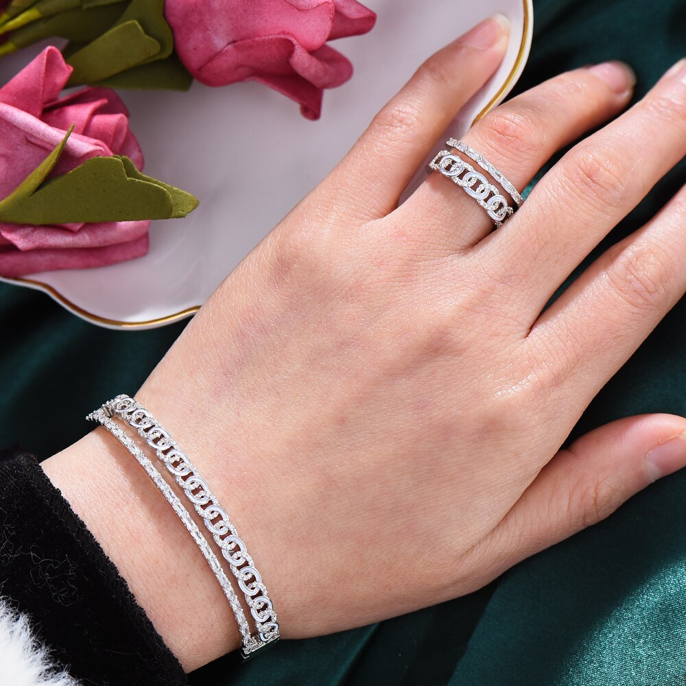 GODKI Trendy Mixed Stack 2pcs Bangle Ring Set For ... – Grandado