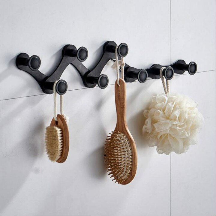 Black Accordion Coat Rail Towel Hooks Robe Hooks E... – Vicedeal