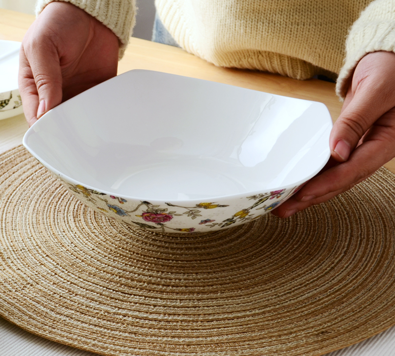 8 inch, real bone china flower deep salad bowl, ce... – Vicedeal