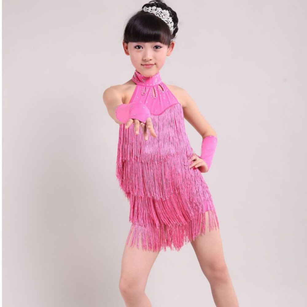 Kid Girl Tassel Dress Ballroom Latin Salsa Dance w... – Grandado