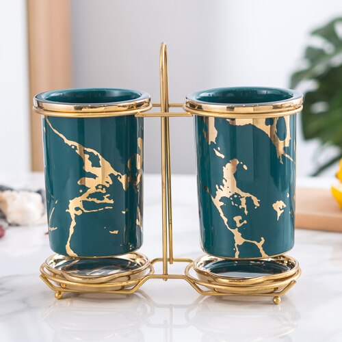 Nordic Luxury Ceramic Marble Pattern Chopsticks Tu... – Grandado