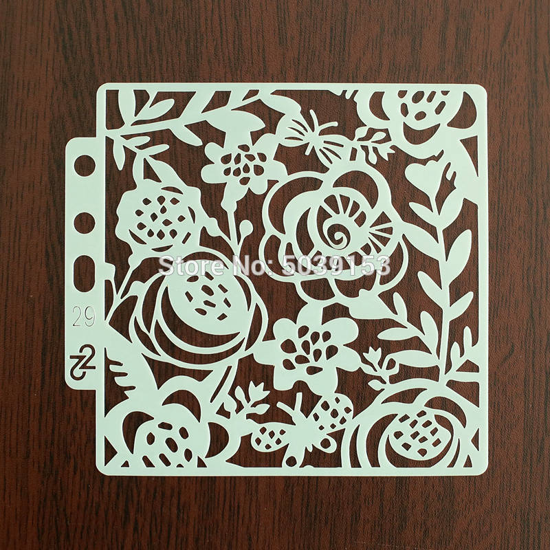 Kaffe trädgård skiktning ihåliga stenciler stämpli... – Grandado