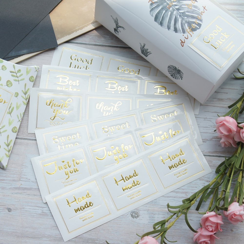 10 vellen Goud verpakking seal Papier Sticker Als ... – Grandado