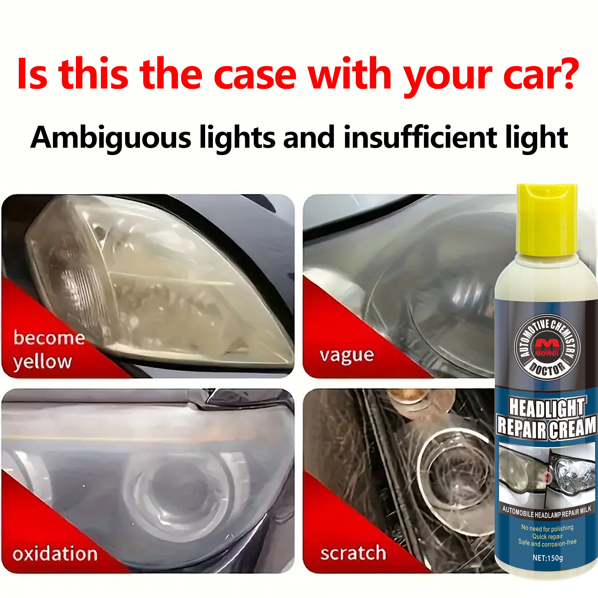 Headlight Restoration Kit - Yellowing, Oxidation, ... – Grandado