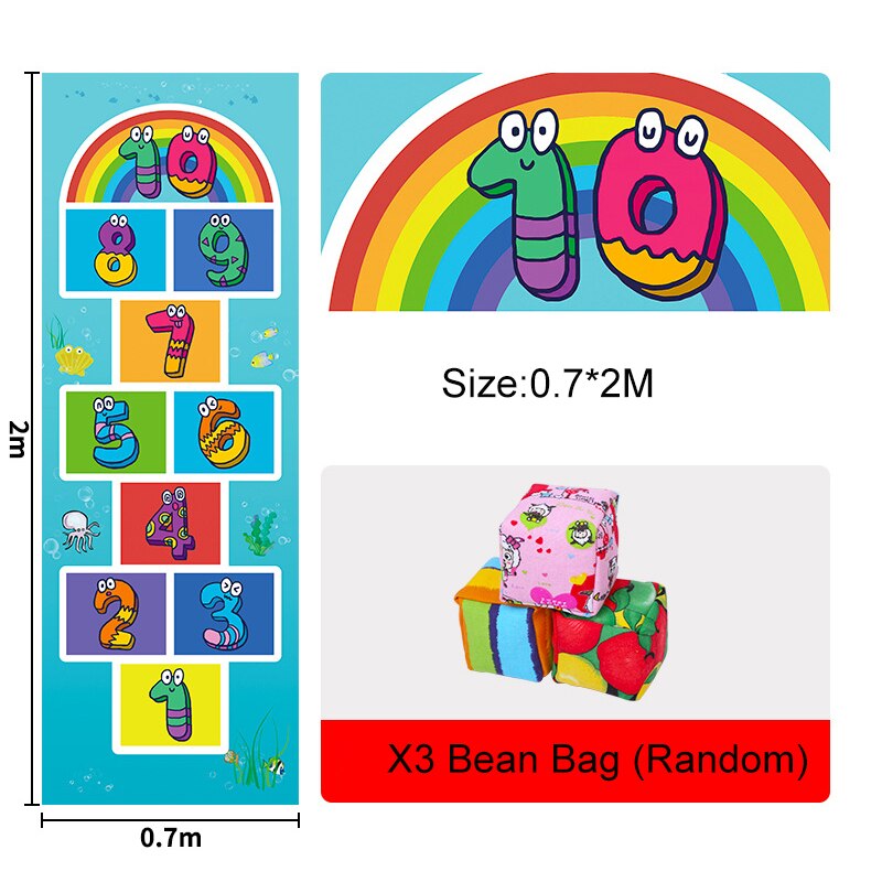 Hopscotch Game Mat Kids Jumping Toys Sensory Integ... – Grandado