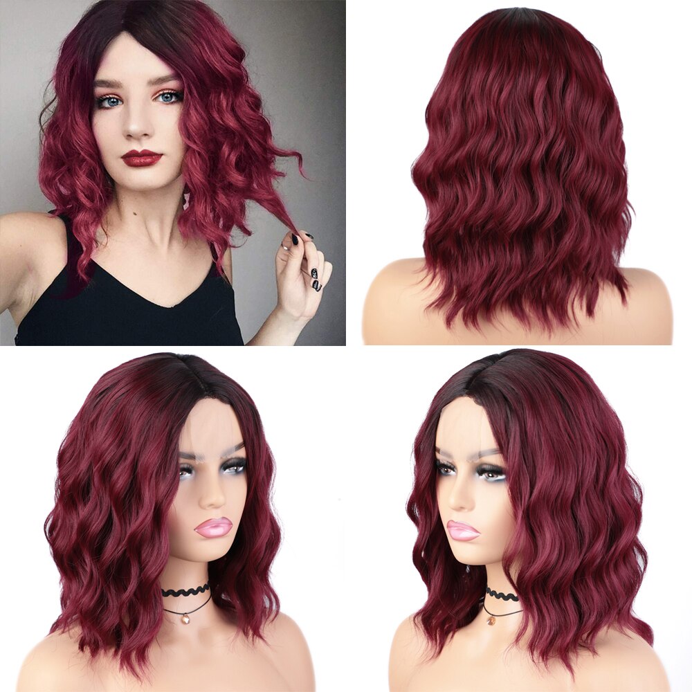 NNZES 14inches Middle Part Natural Wave Short Wig ... – Vicedeal