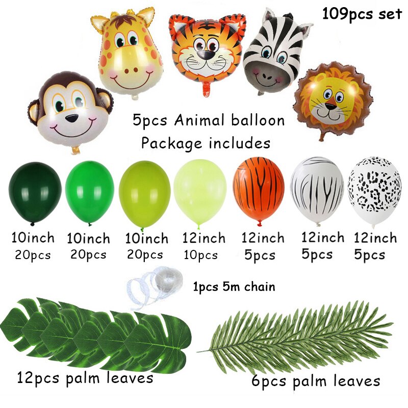109pcs Jungle Safari Theme Party Balloon Garland K... – Vicedeal