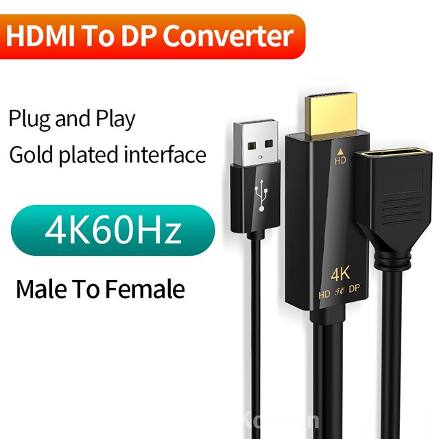 HDMI to DisplayPort Adapter Cable 4K@60Hz Male HDM... – Grandado