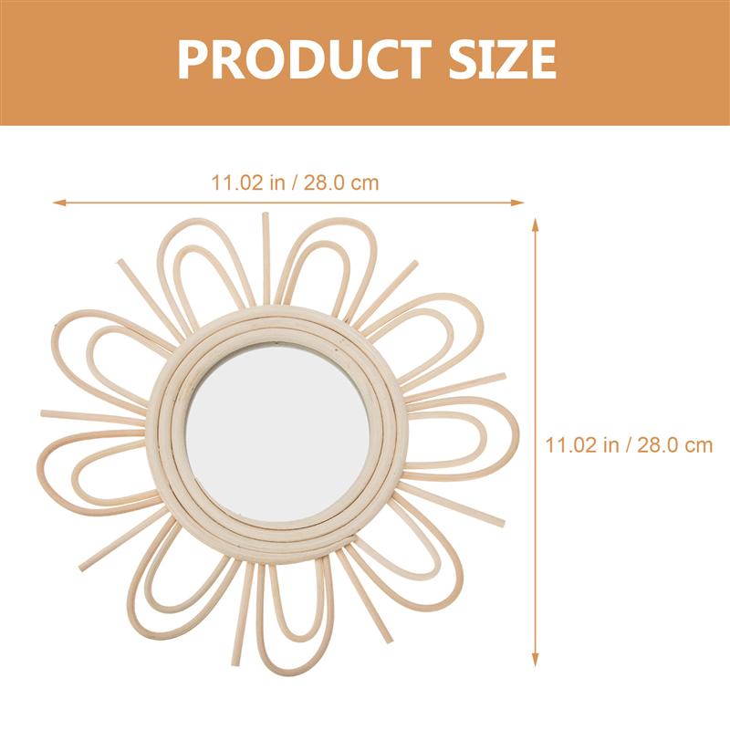Rattan Woven Mirror Wall Decoration Wall Decorativ... – Grandado