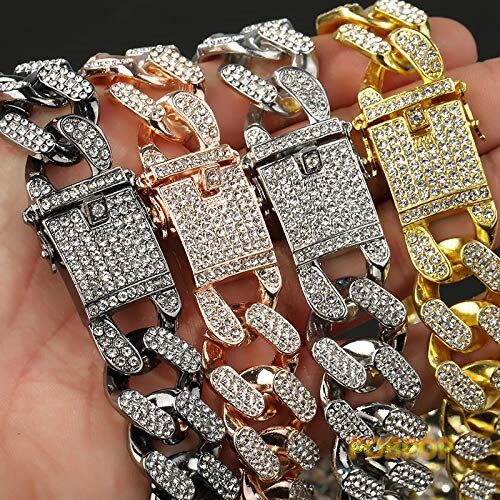 Mens Cuban Link Chain Gold Bling Miami Cuban Neckl... – Grandado
