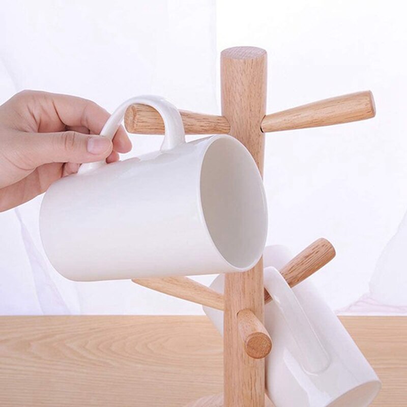 Wood Mug Rack Tree,Coffee Cup Holder Stand with 6 ... – Grandado