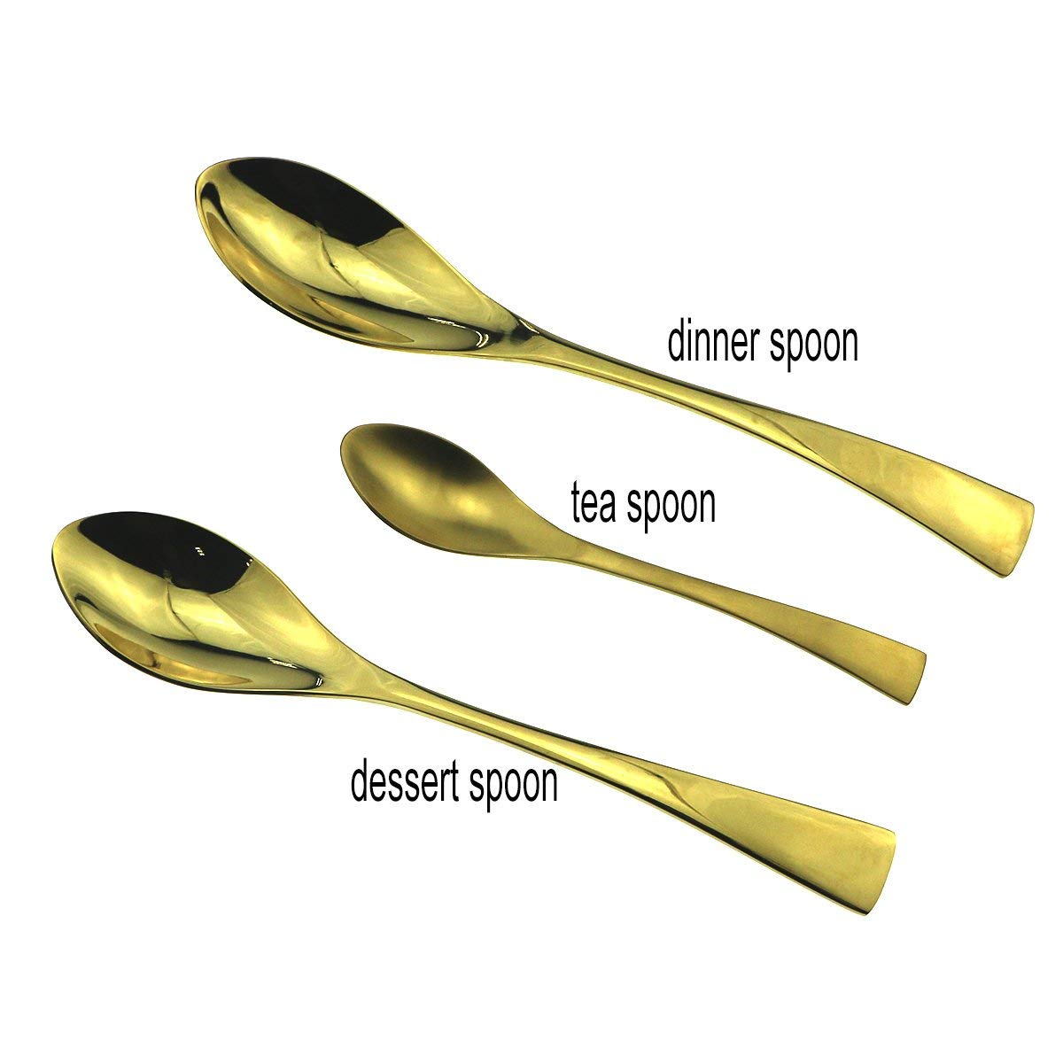 Sett of 4 luksuriøse skinnende speil gull knivgaf... – Grandado