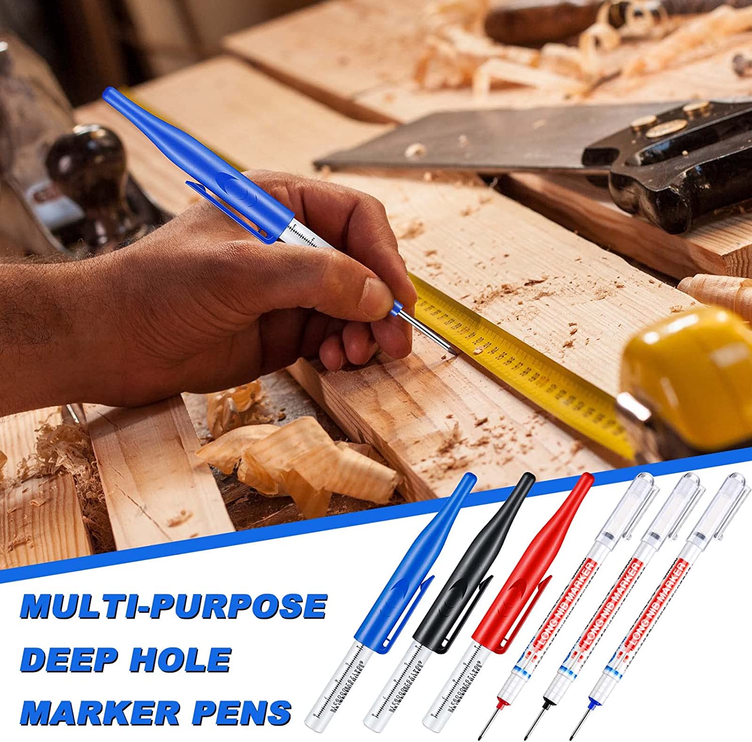 6 pcs Deep Hole Marker Pens Deep Drill Hole Long N... – Grandado