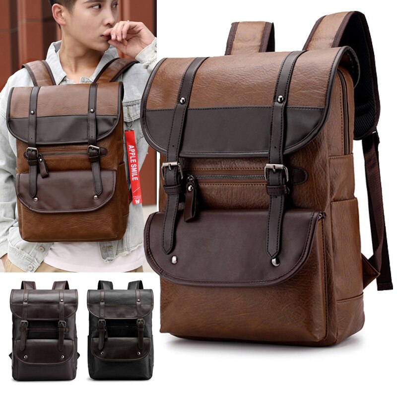 College Retro Leather Laptop Bag for Men Leisure B... – Grandado