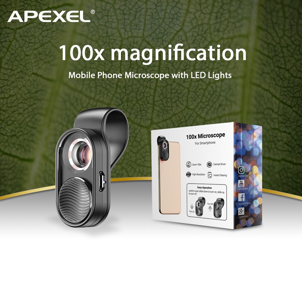 Apexel 100X Microscoop Camera Lens Voor Universal ... – Vicedeal