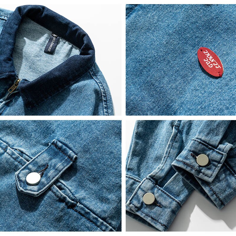 Spring Japanese Streetwear Lapel Denim Jacket Stre... – Grandado
