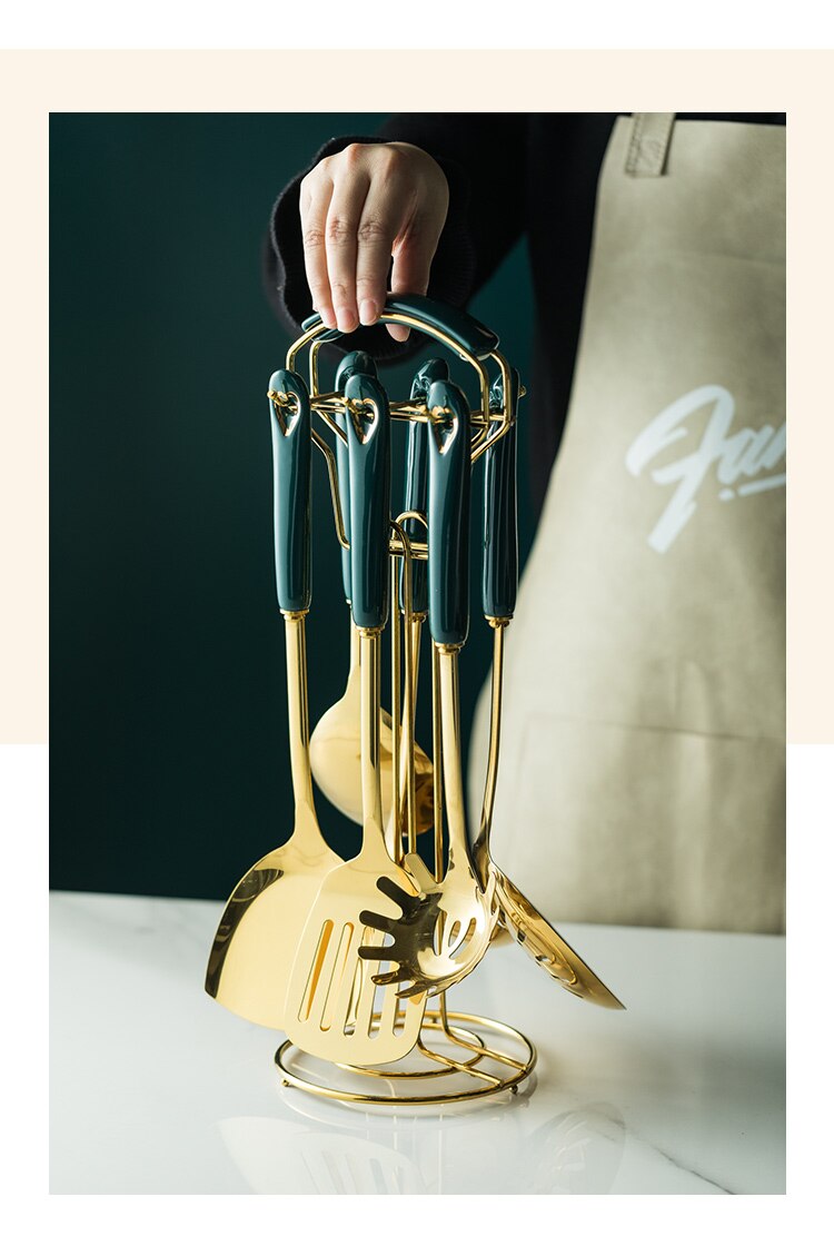 Ceramic Heat Resistant Handle Stainless Steel Shov... – Grandado