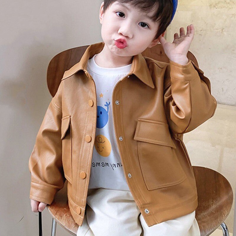 Boy Coats Leather Kids Jackets Children Outerwear ... – Vicedeal