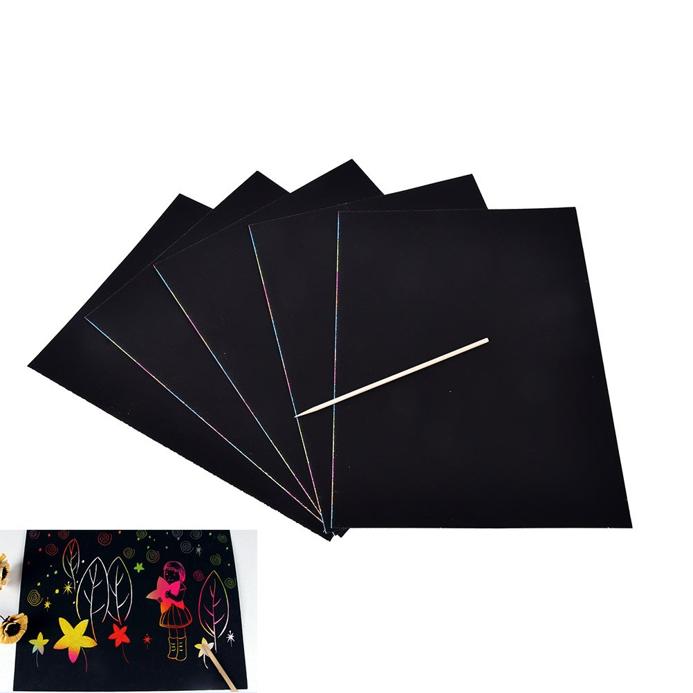 5Sheets 16K Colorful Scratch Sheets With Wooden Pe... – Vicedeal