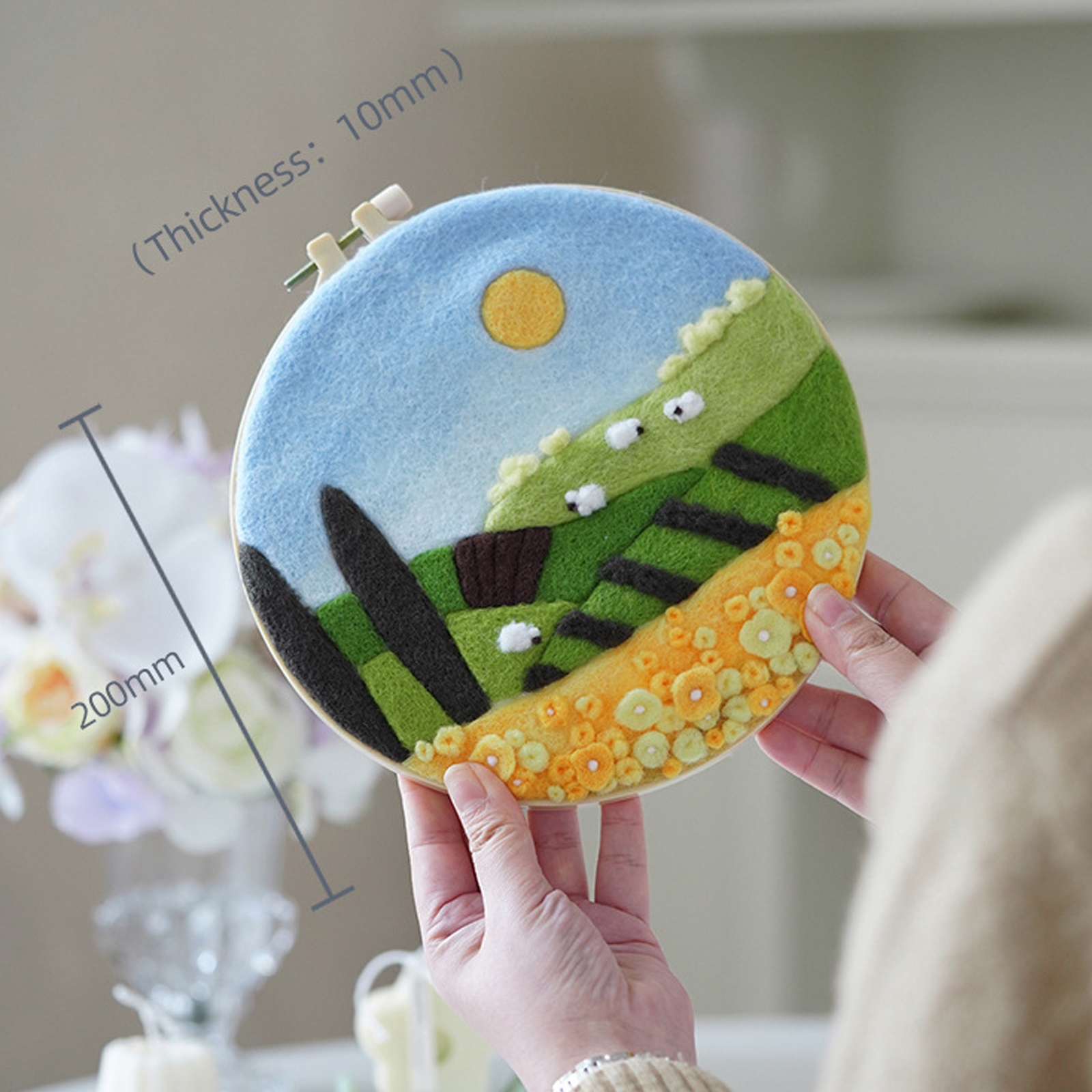 Needle Felting Kit Landscape with 8in/20cm Embroid... – Grandado
