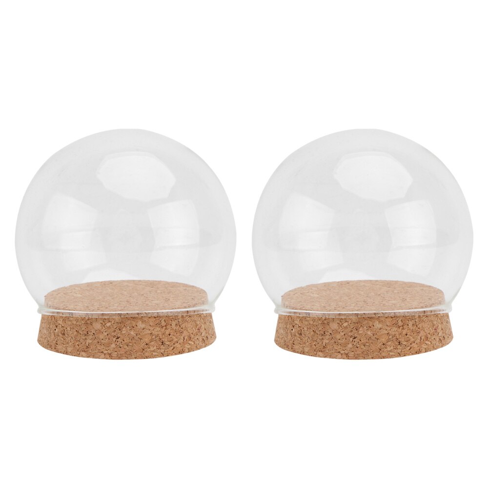 2pcs Round Shaped Glass Display Cover Glass Jar Co... – Vicedeal